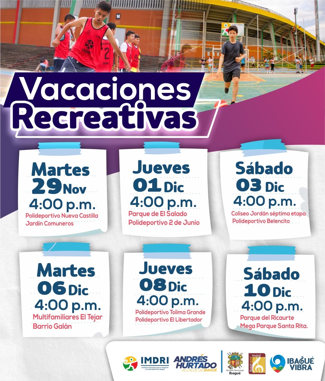 Ibagué ya vibra con las ‘Vacaciones Recreativas’
