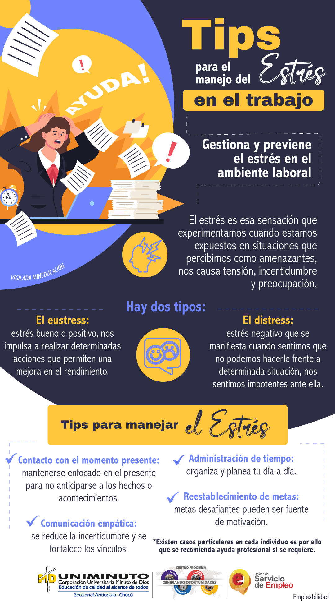 Gestión de estrés en escenarios laborales